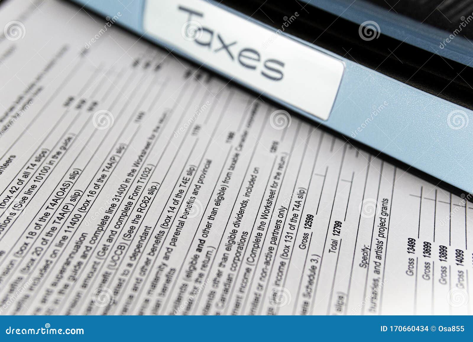 New Canada Revenue Agency Tax Forms Stock Photo - Image of government ...
