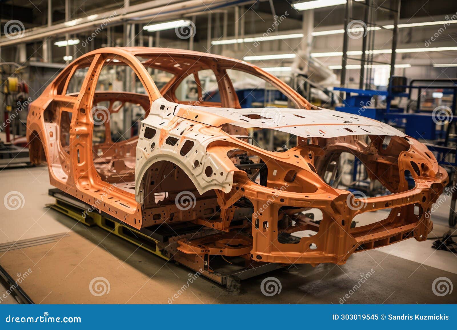 New Car Construction at the Factory. Generative AI Stock Illustration ...