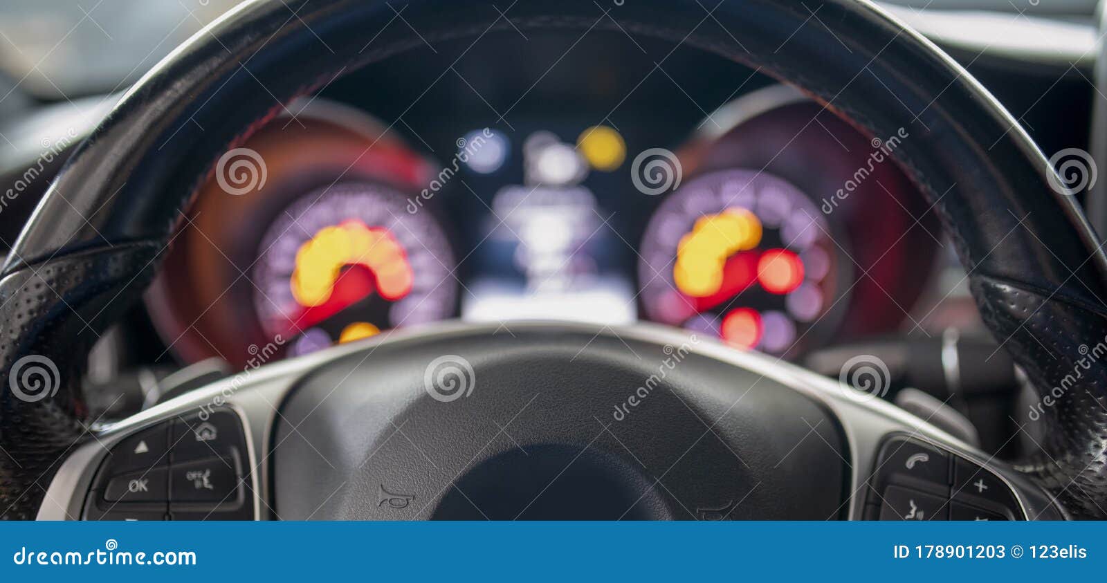 New car dashboard stock image. Image of instrument, mileage - 178901203