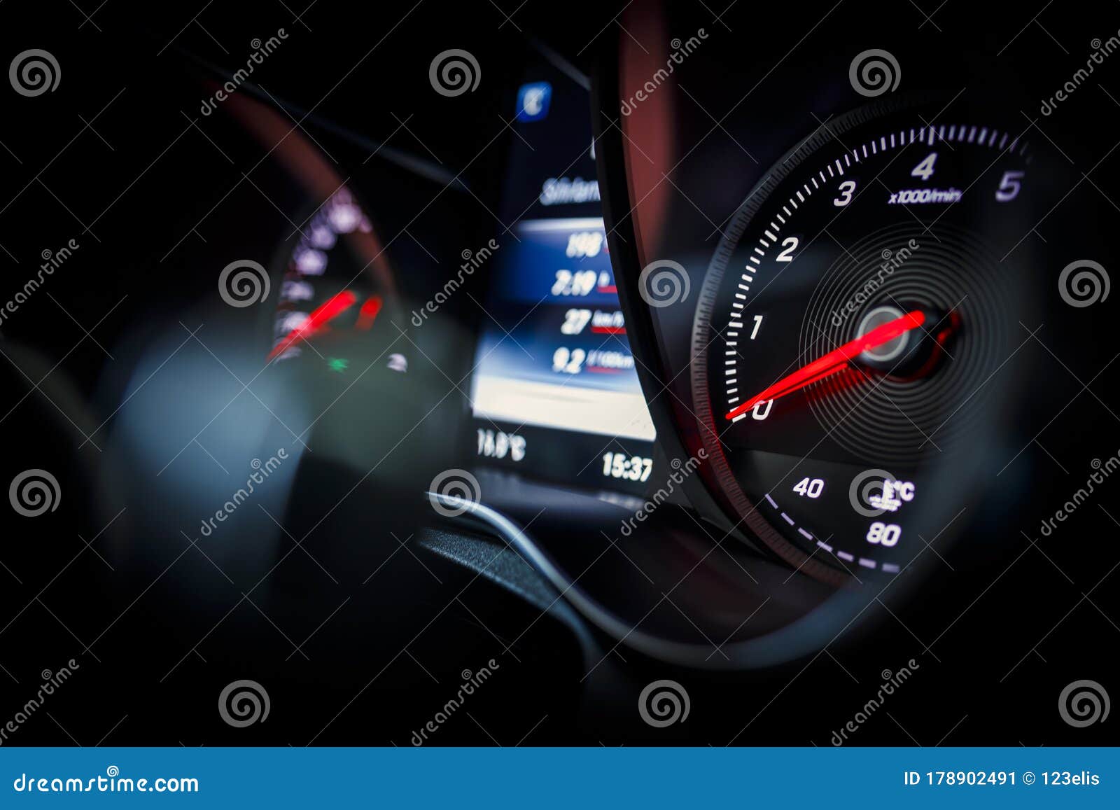 New car dashboard stock image. Image of instrument, buttons - 178902491