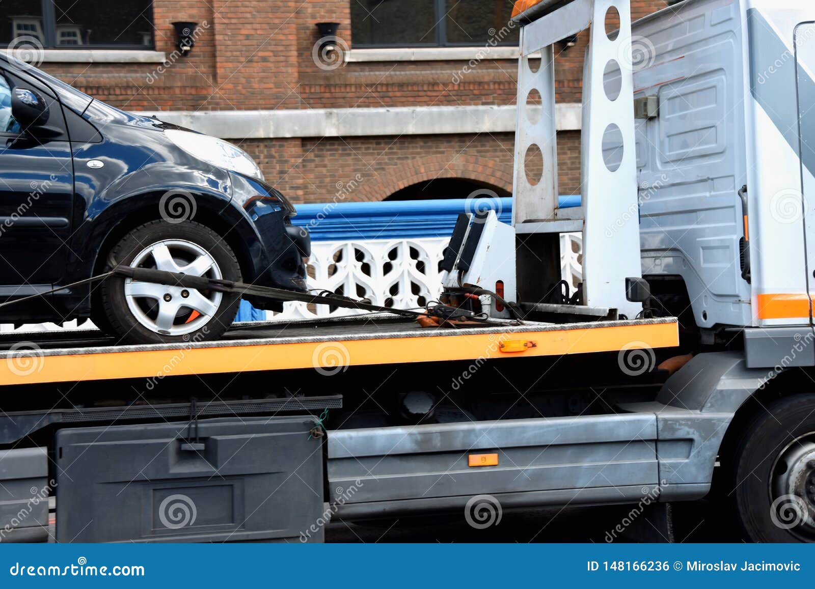 New Car Transported on Tow Track Stock Photo - Image of commercial ...