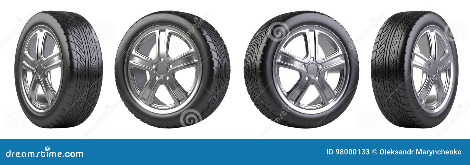 New car wheels set. stock illustration. Illustration of auto - 98000133