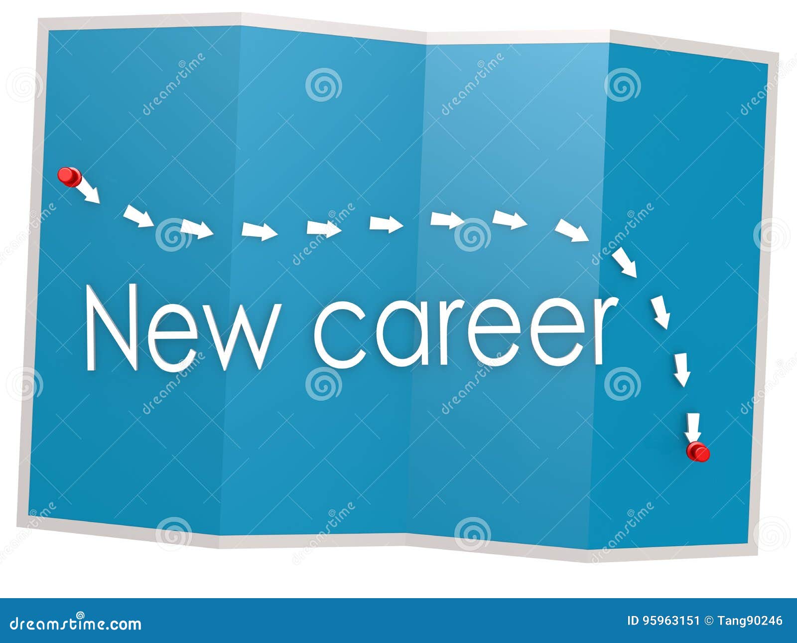 New Career Word on Blue Map Stock Illustration - Illustration of street ...