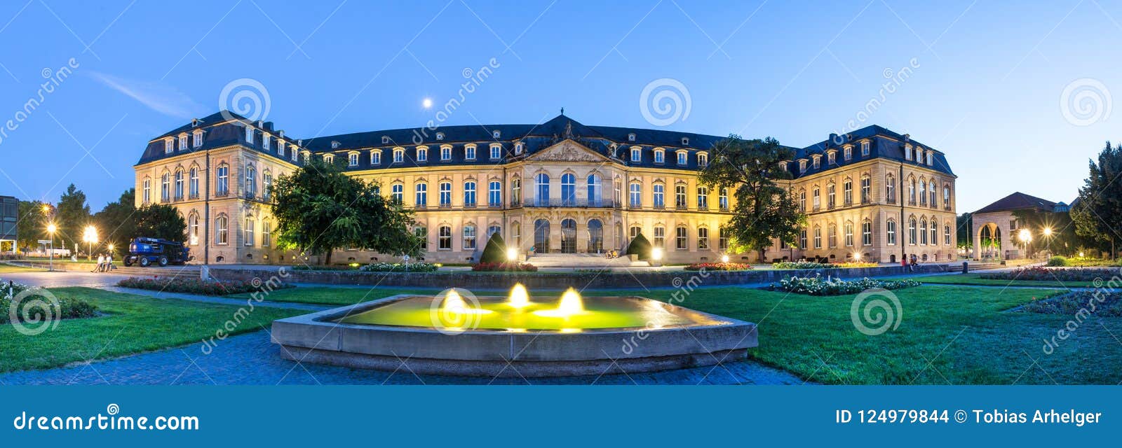 New Castle Stuttgart Germany in the Evening High Definition Panorama ...