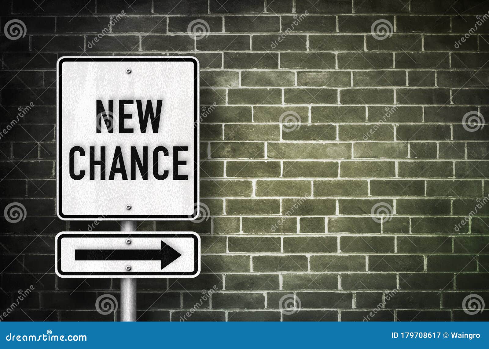 New Chance - Road Sign Message Stock Image - Image of option, success ...