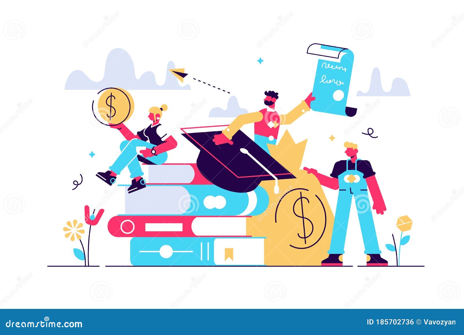 Student Loans Vector Illustration. Flat Tiny Stock Vector ...