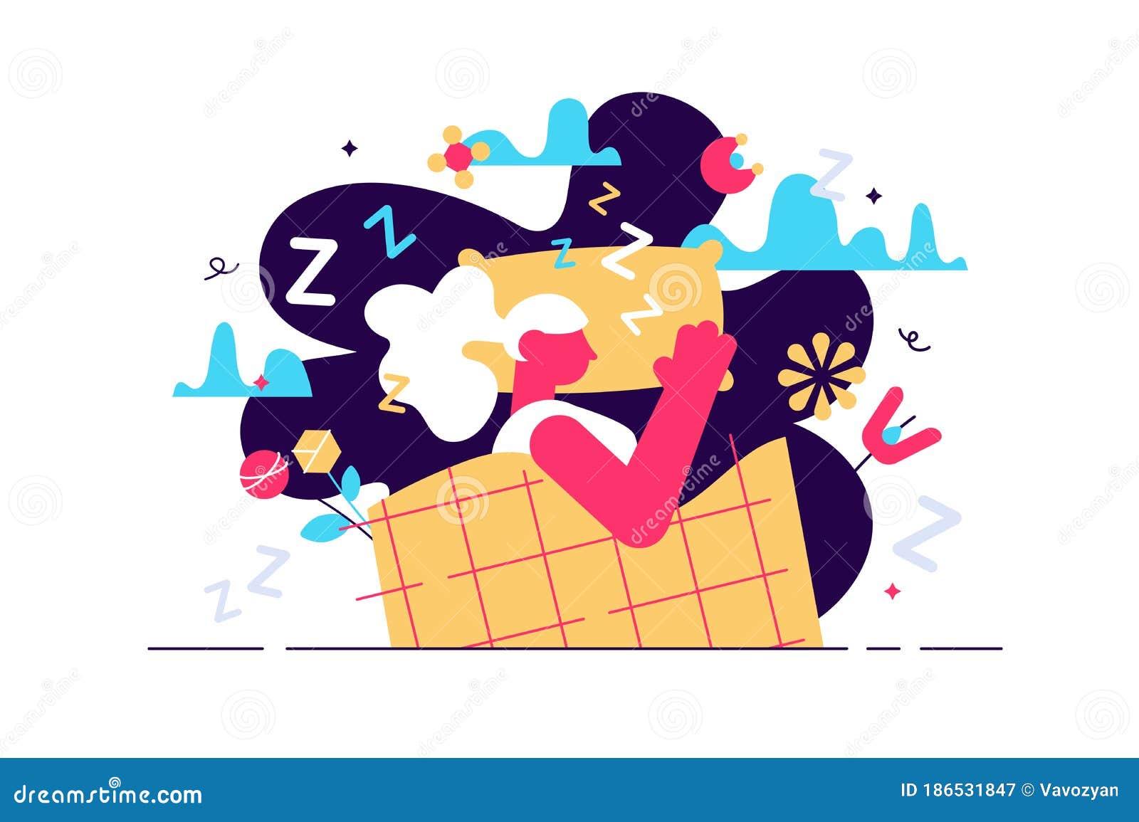 Lucid Dreaming Vector Illustration. Flat Tiny Stock Vector ...
