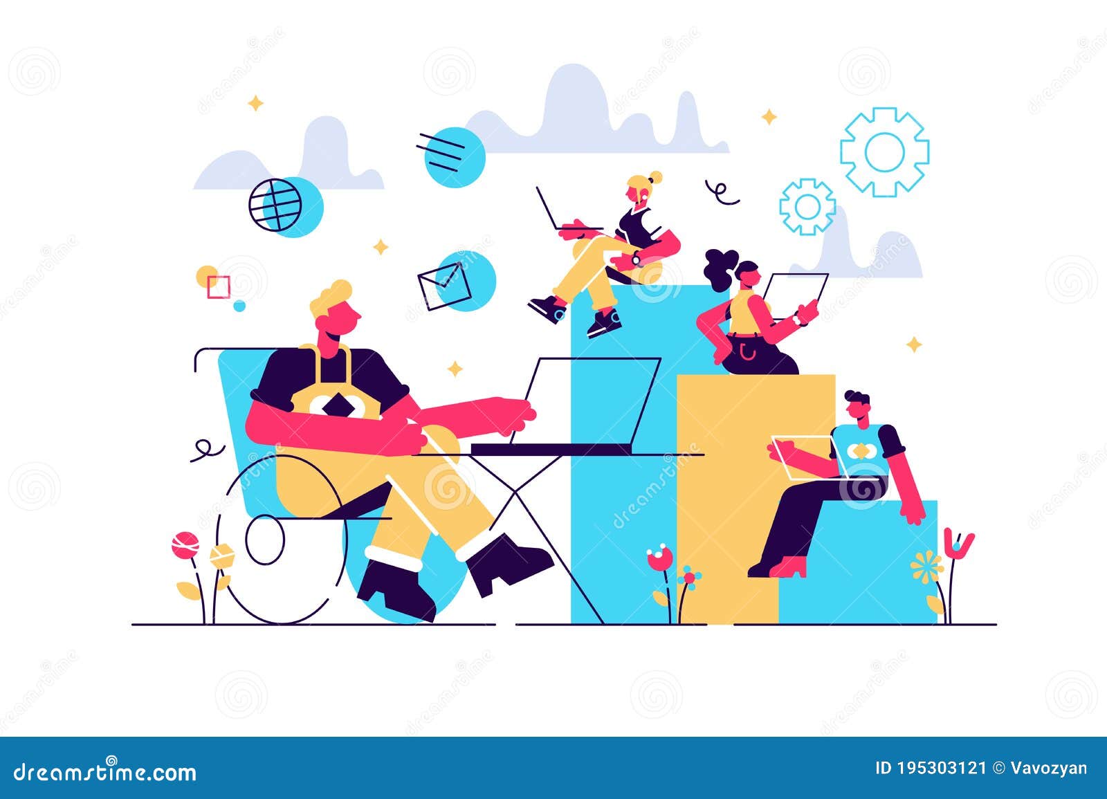 Person Adaptation with Disability Stock Vector - Illustration of ...