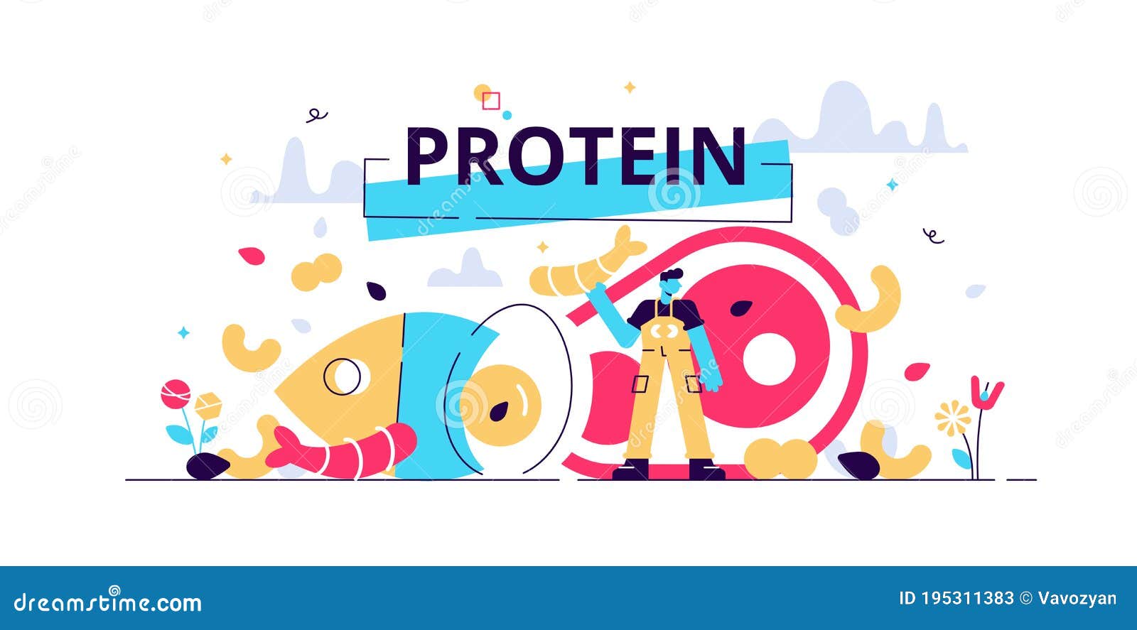 Protein Vector Illustration. Flat Tiny Stock Vector - Illustration of ...