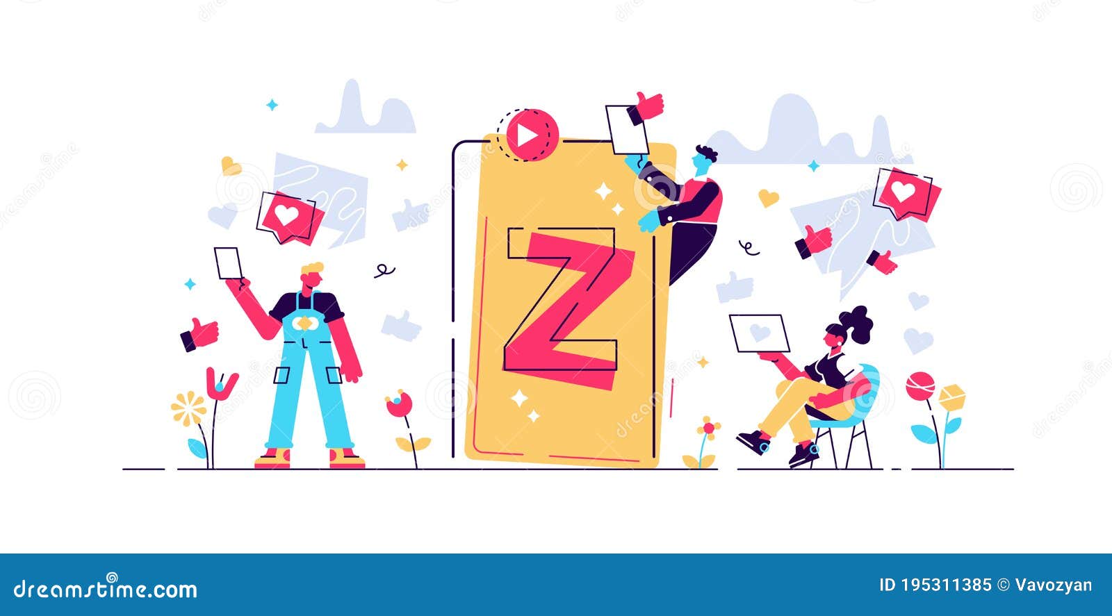 Generation Z Vector Illustration. Flat Stock Vector - Illustration of ...