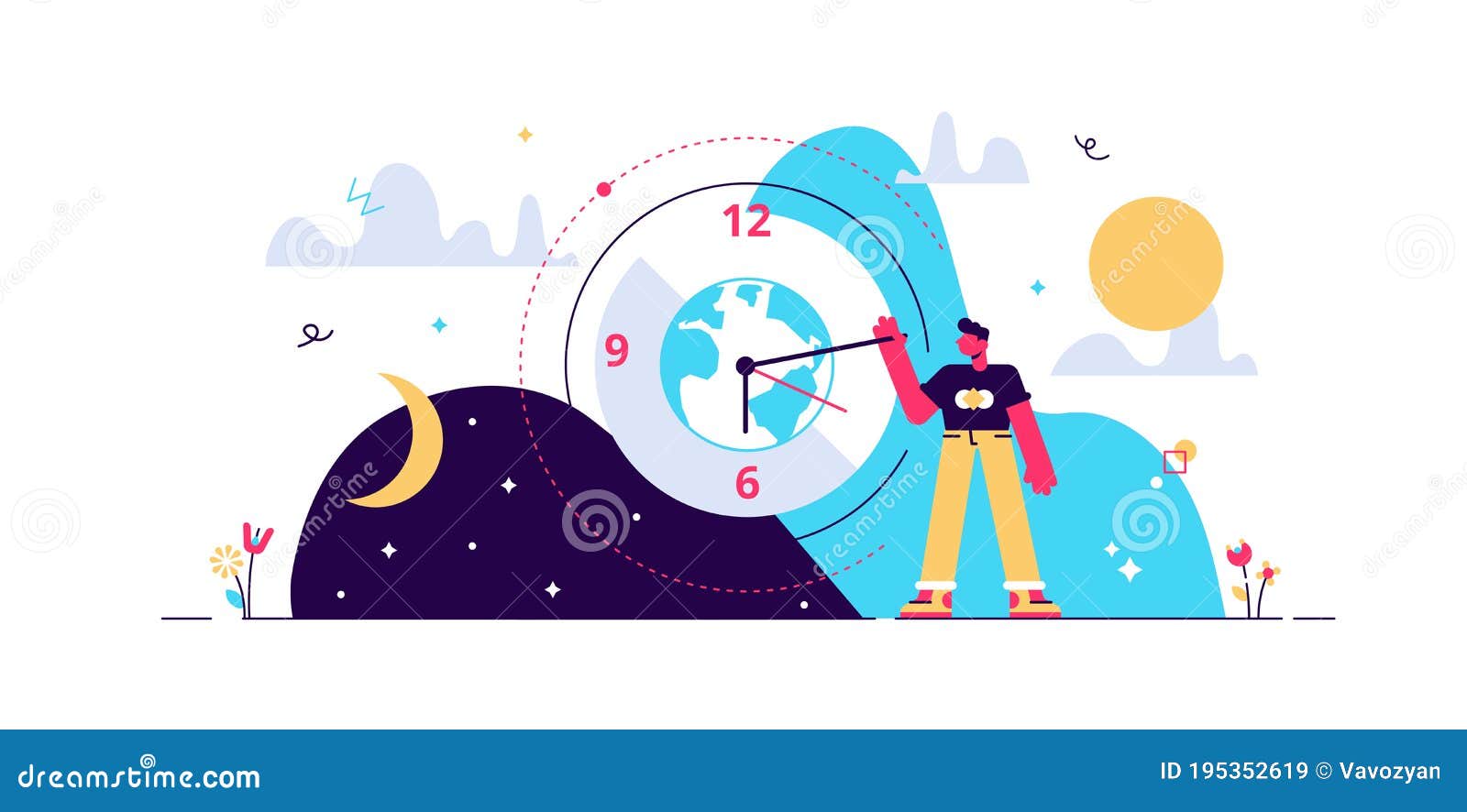 Human Circadian Rhythms Isometric Banner Set Cartoon Vector ...