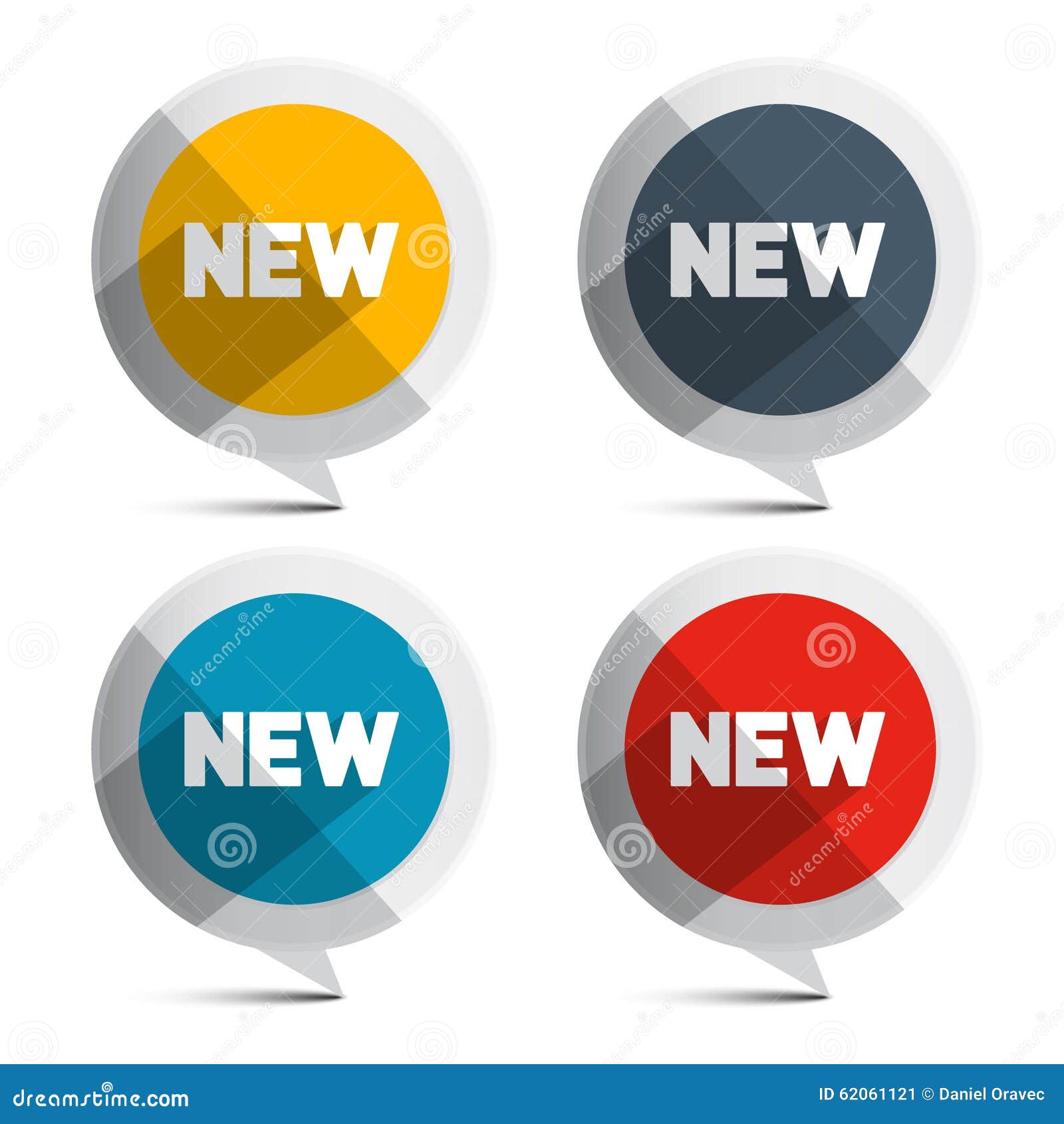 New Circle Labels Isolated on White Background Stock Vector ...