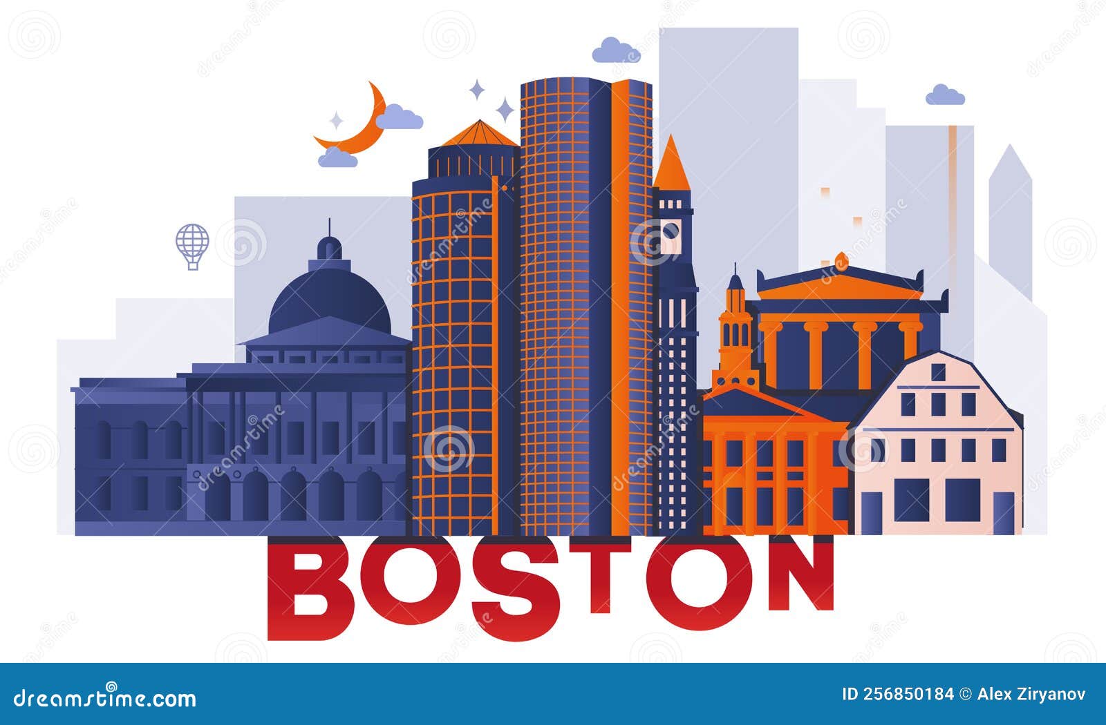 Boston Branding Technology Concept Vector Illustration Stock Vector ...