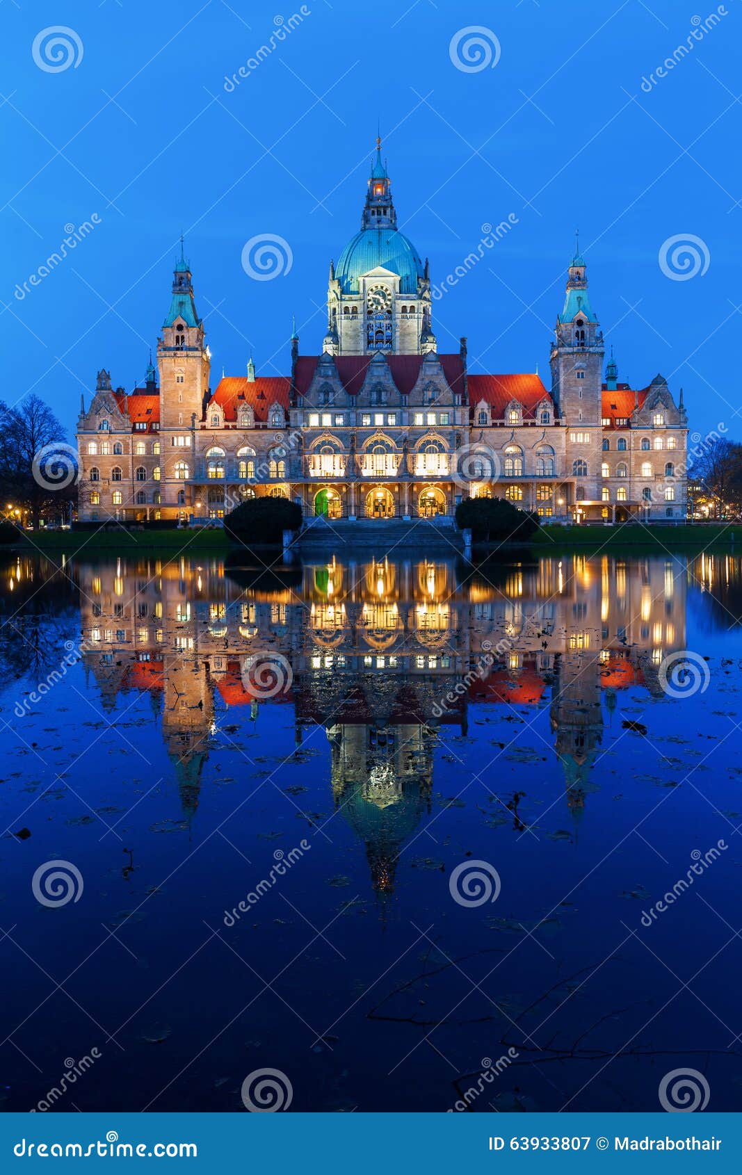 New City Hall in Hanover, Germany Stock Image - Image of historic ...