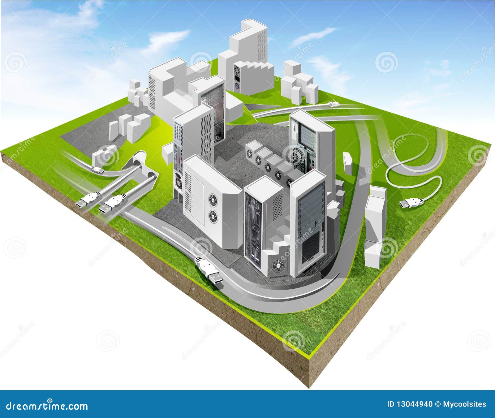 New City Model stock illustration. Illustration of architectural - 13044940