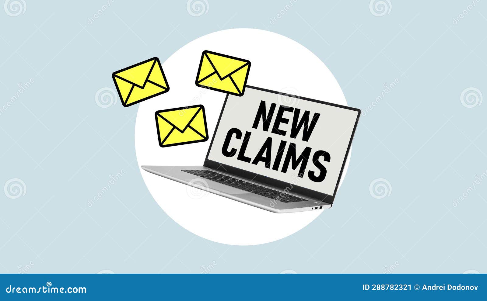 New Claims are Shown Using the Text and Collage with the Laptop and ...