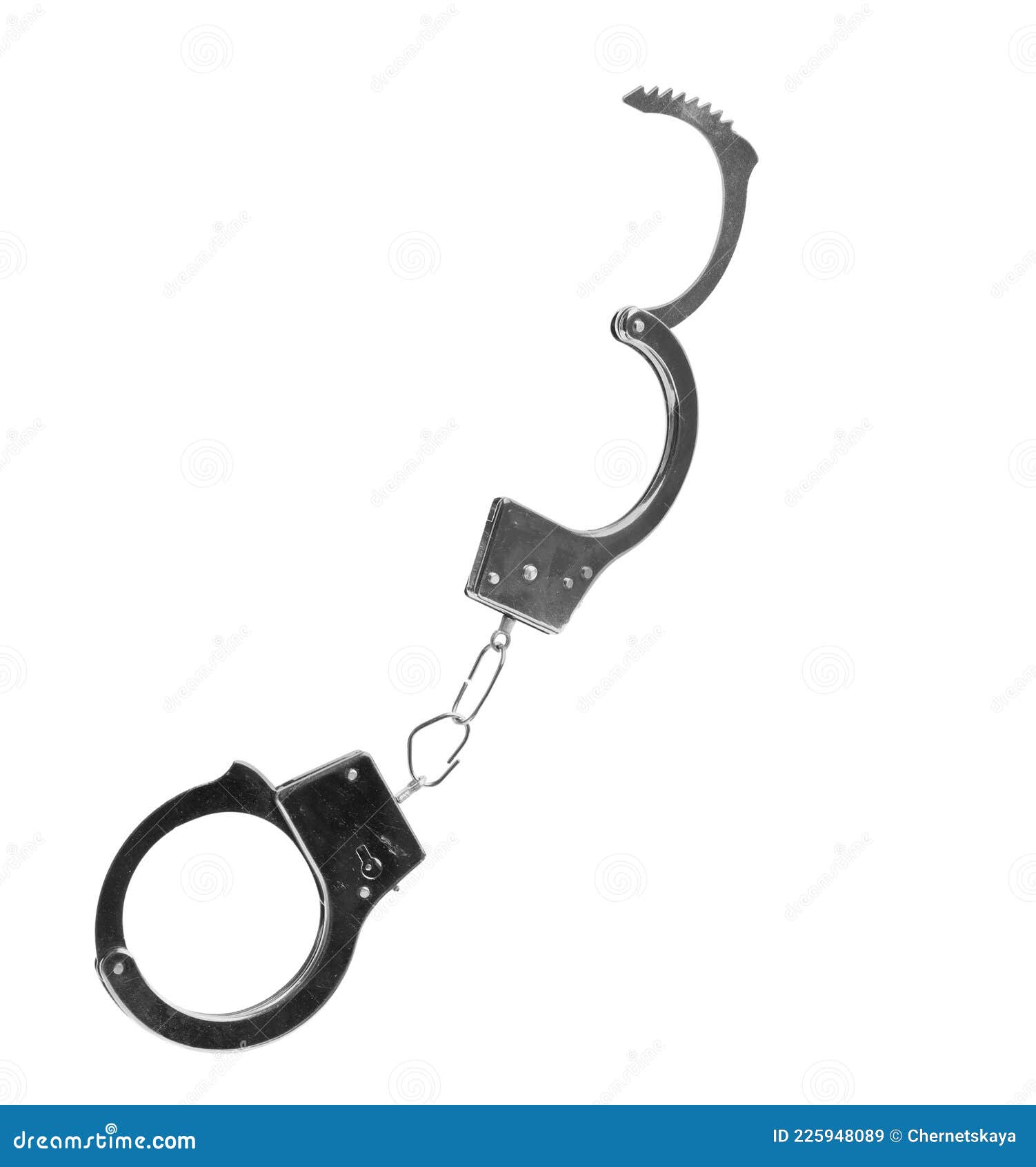 New Classic Chain Handcuffs on White Stock Image - Image of lock ...