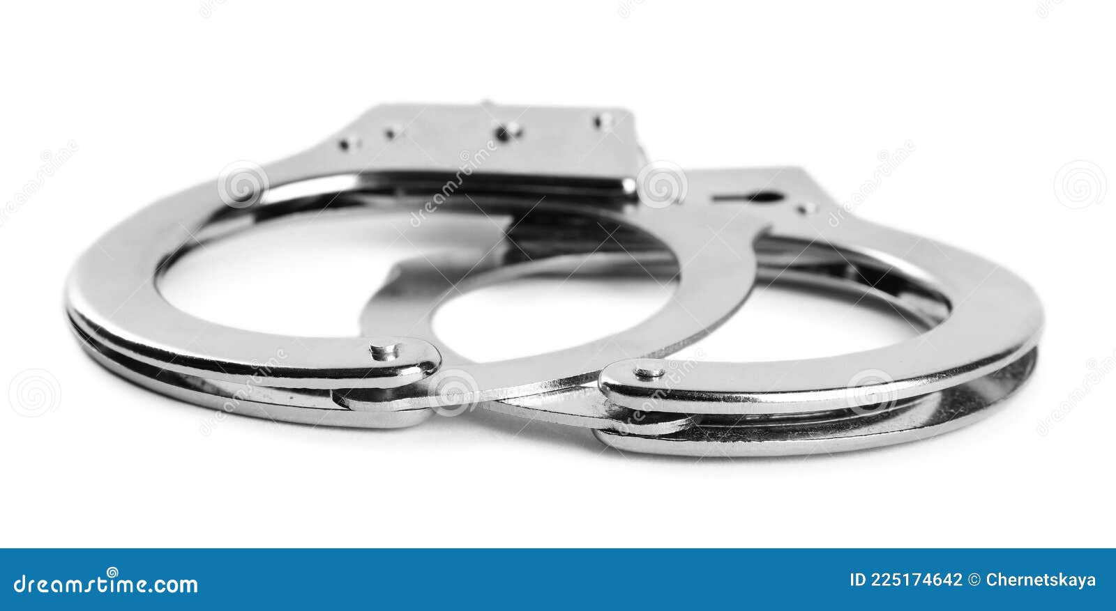 New Classic Chain Handcuffs on White Background Stock Photo - Image of ...