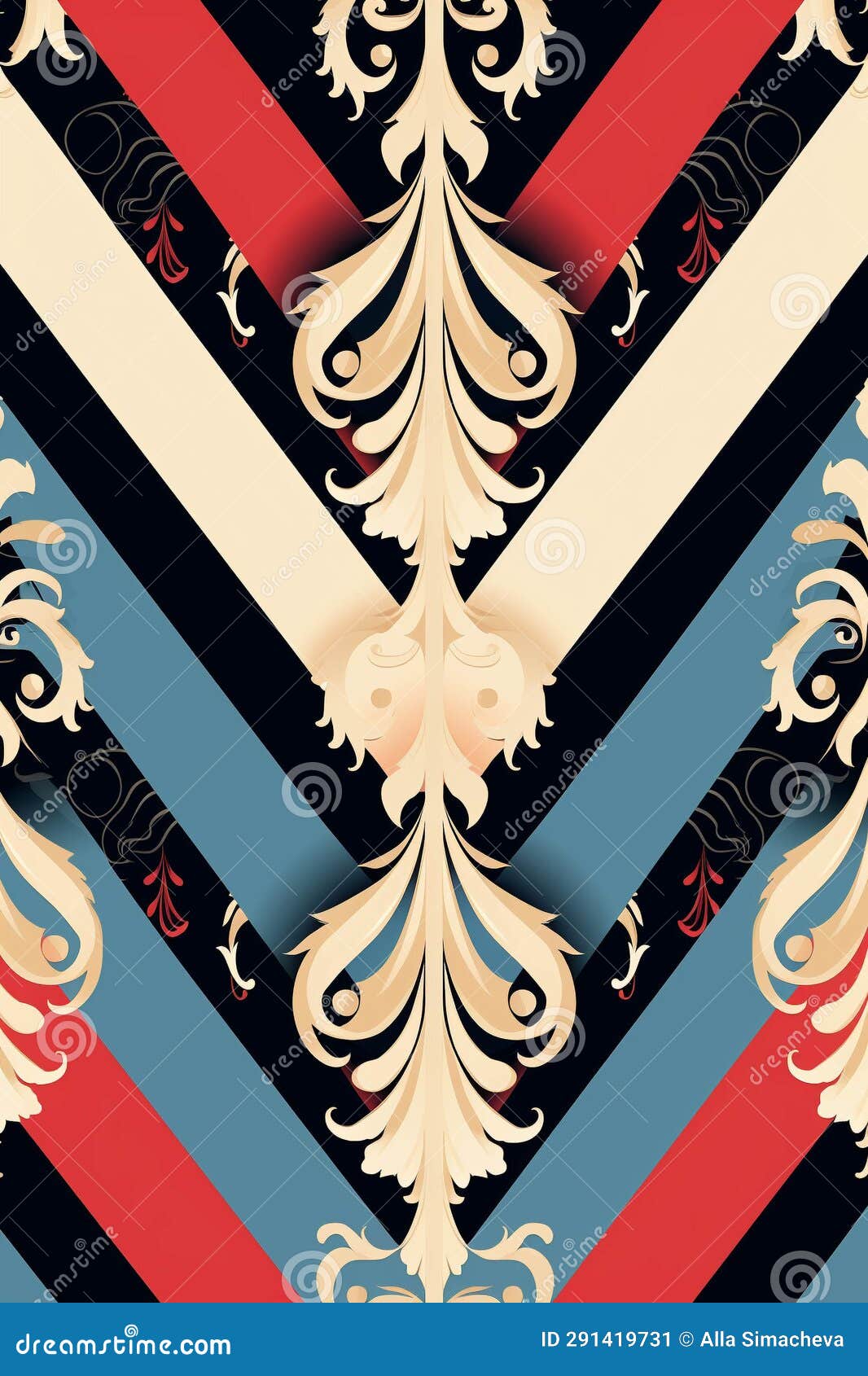 New Classics Pattern Motifs Stripes Stock Illustration - Illustration ...