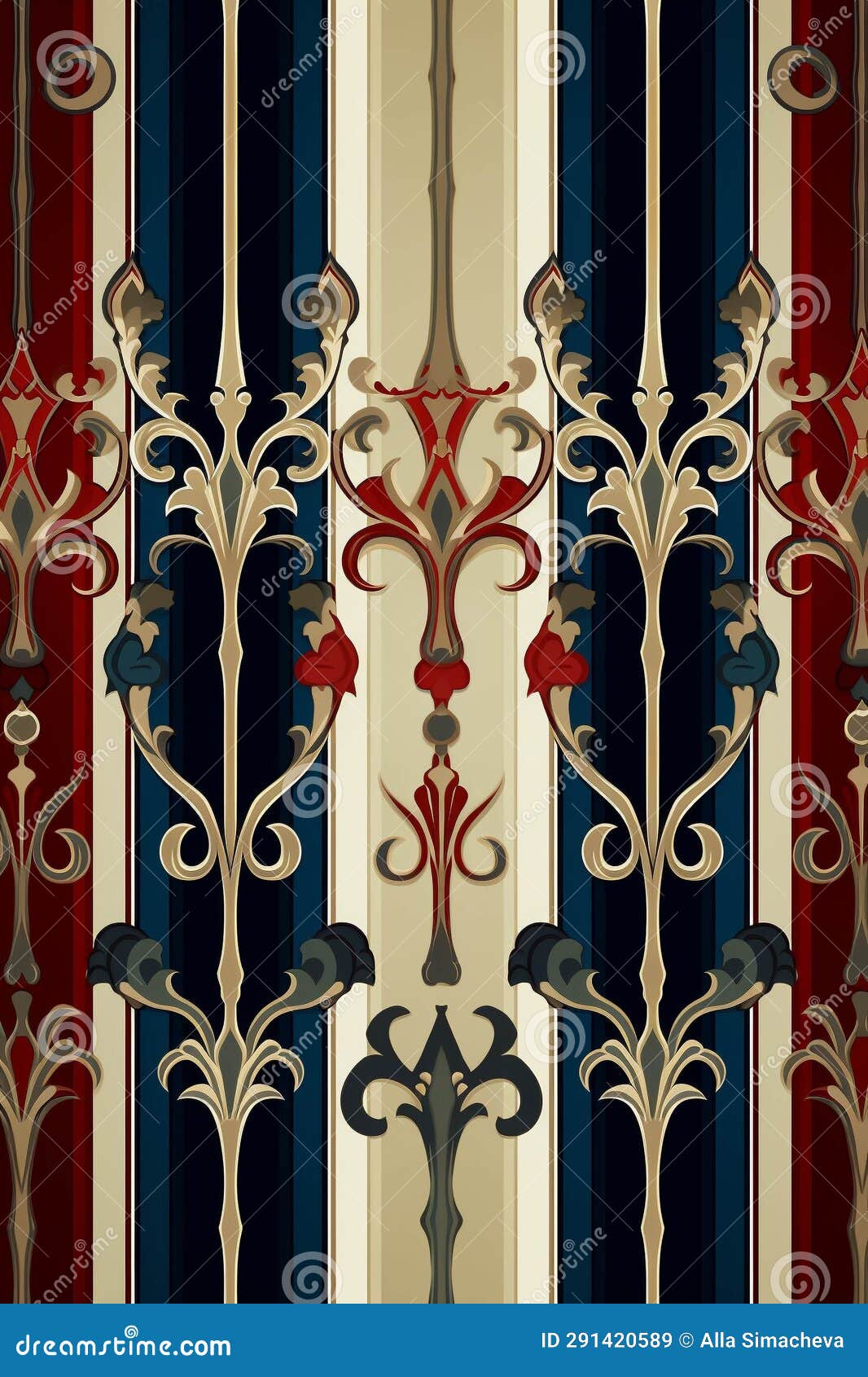 New Classics Pattern Motifs Stripes Stock Illustration - Illustration ...