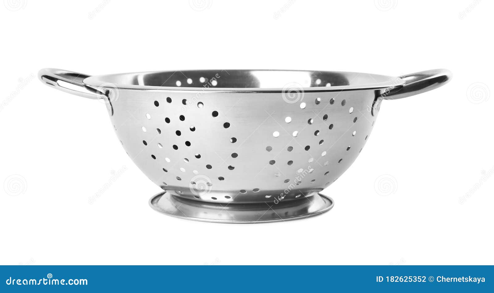 New Clean Colander Isolated. Cooking Utensils Stock Photo - Image of ...