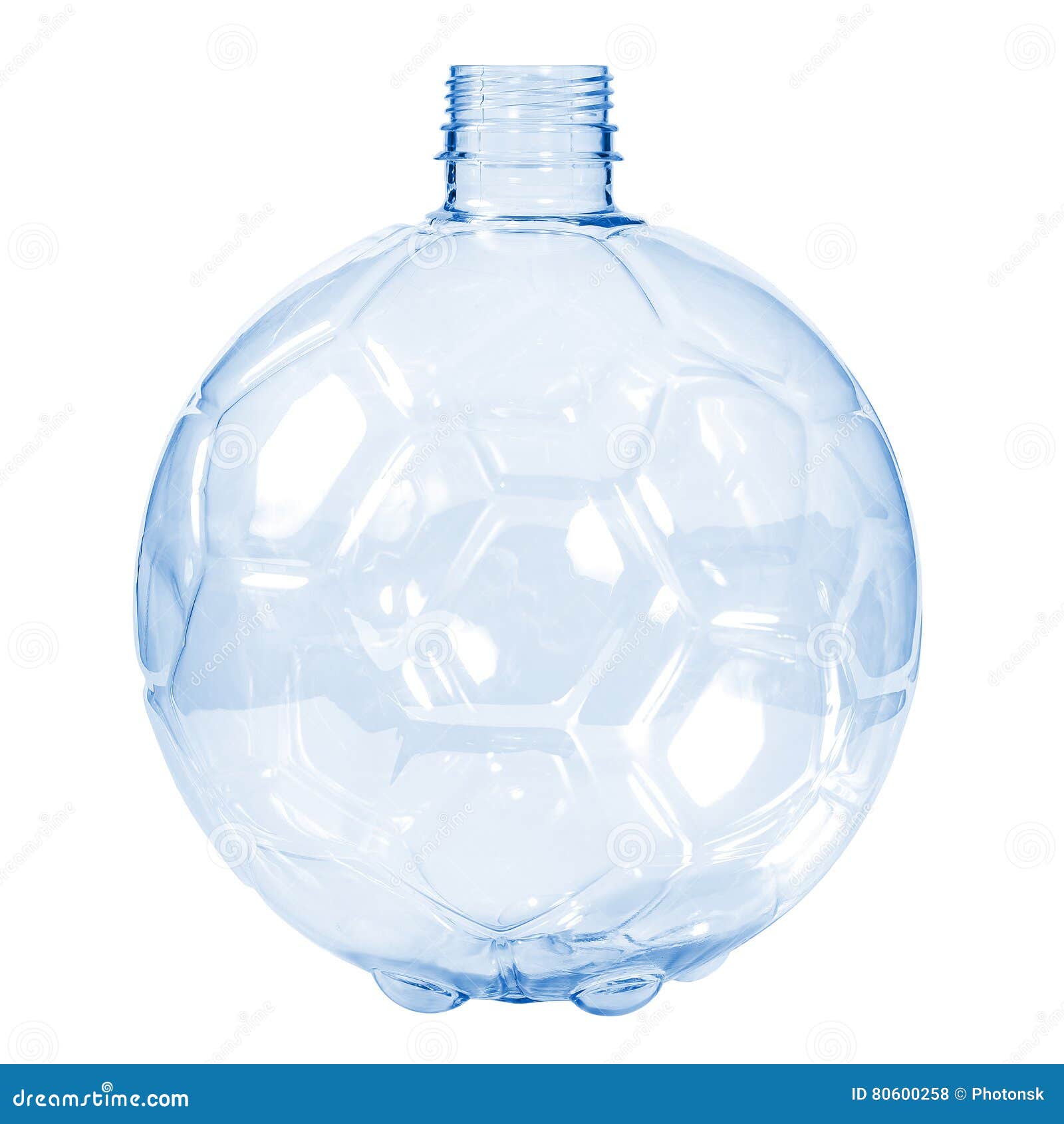 New, Clean, Empty Plastic Bottle Blue Color on White Background Stock ...
