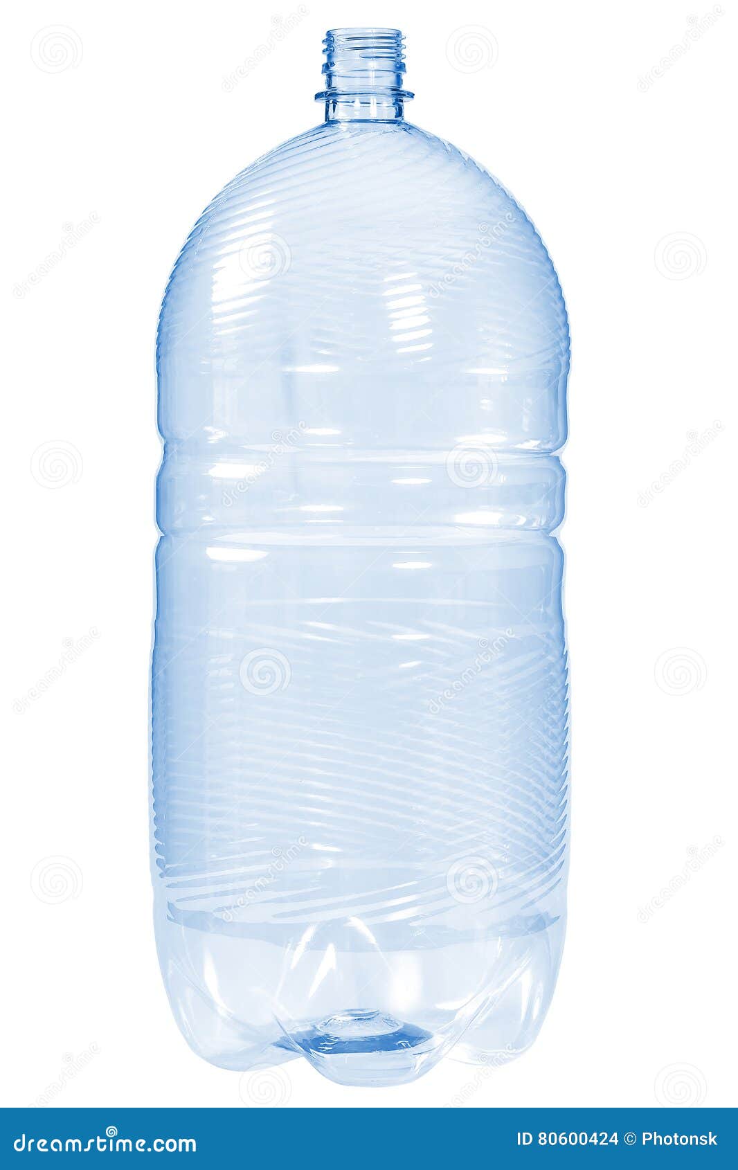 New, Clean, Empty Plastic Bottle Blue Color on White Background Stock ...