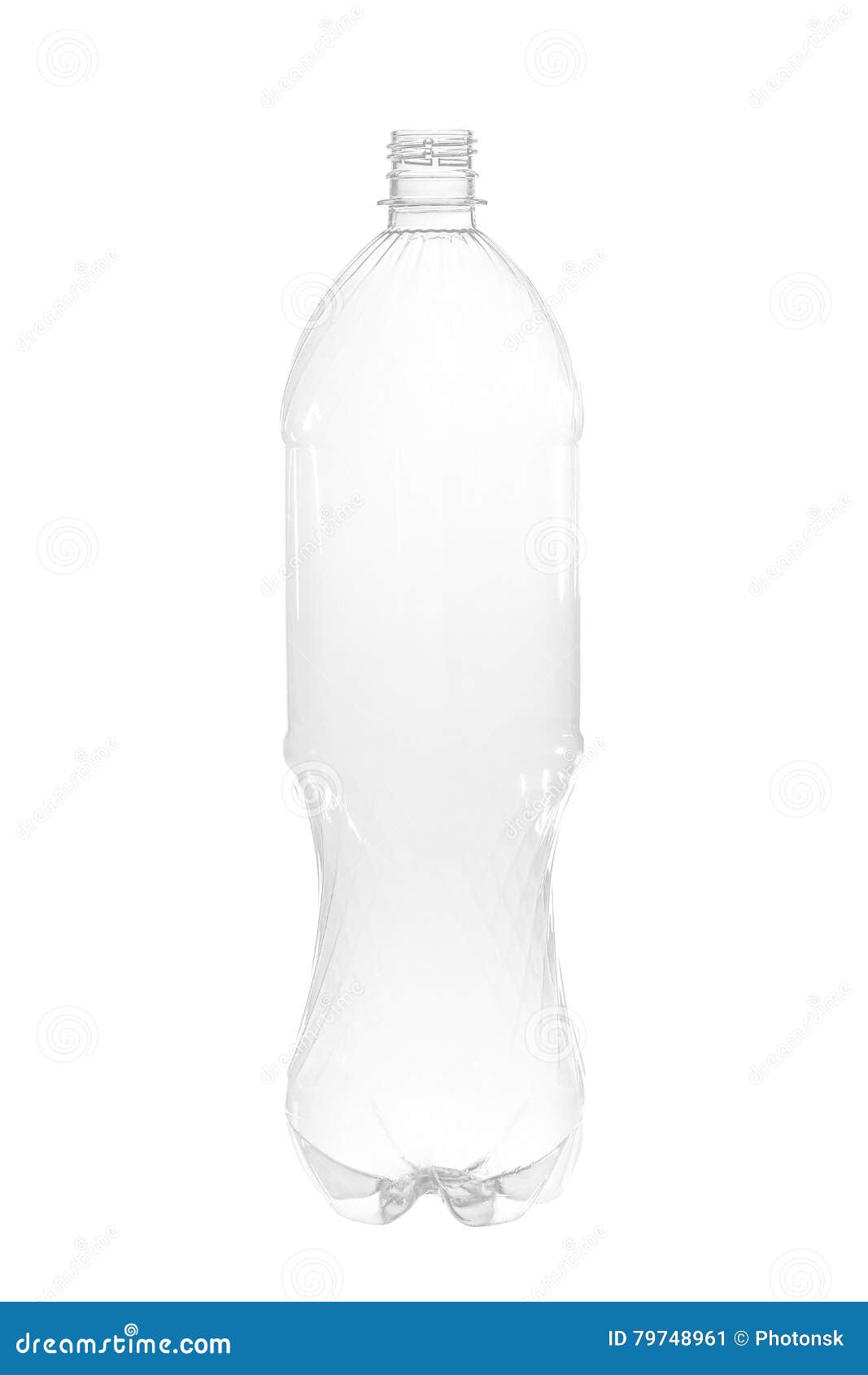 New, Clean, Empty Plastic Bottle on White Background Stock Image ...
