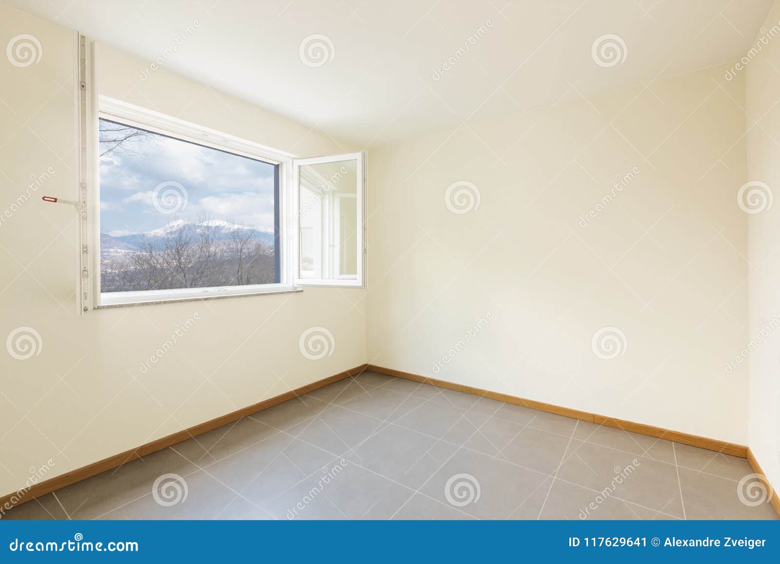New, Clean and Empty Room Just Renovated Stock Image - Image of house ...