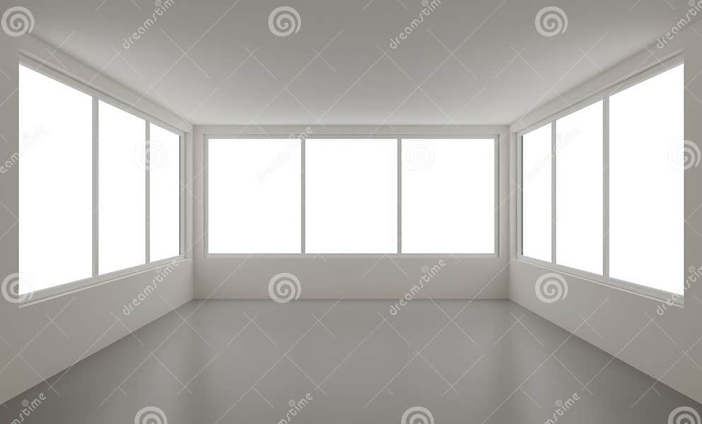 New Clean Interior, with Clipping Path for Windows Stock Illustration ...