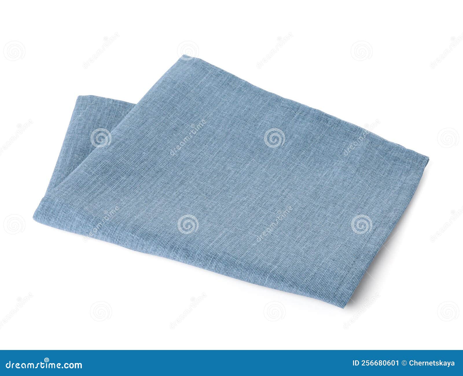 New Clean Light Blue Cloth Napkin Isolated on White Stock Image - Image ...