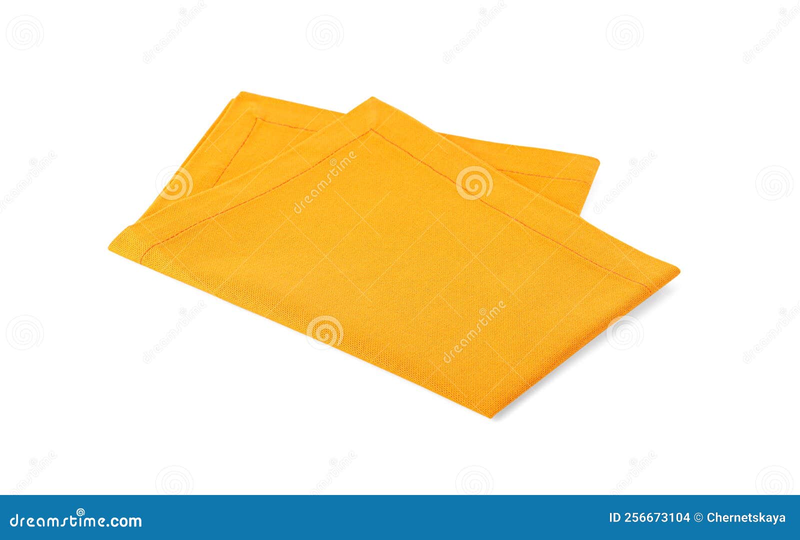 New Clean Orange Cloth Napkin Isolated on White Stock Photo - Image of ...