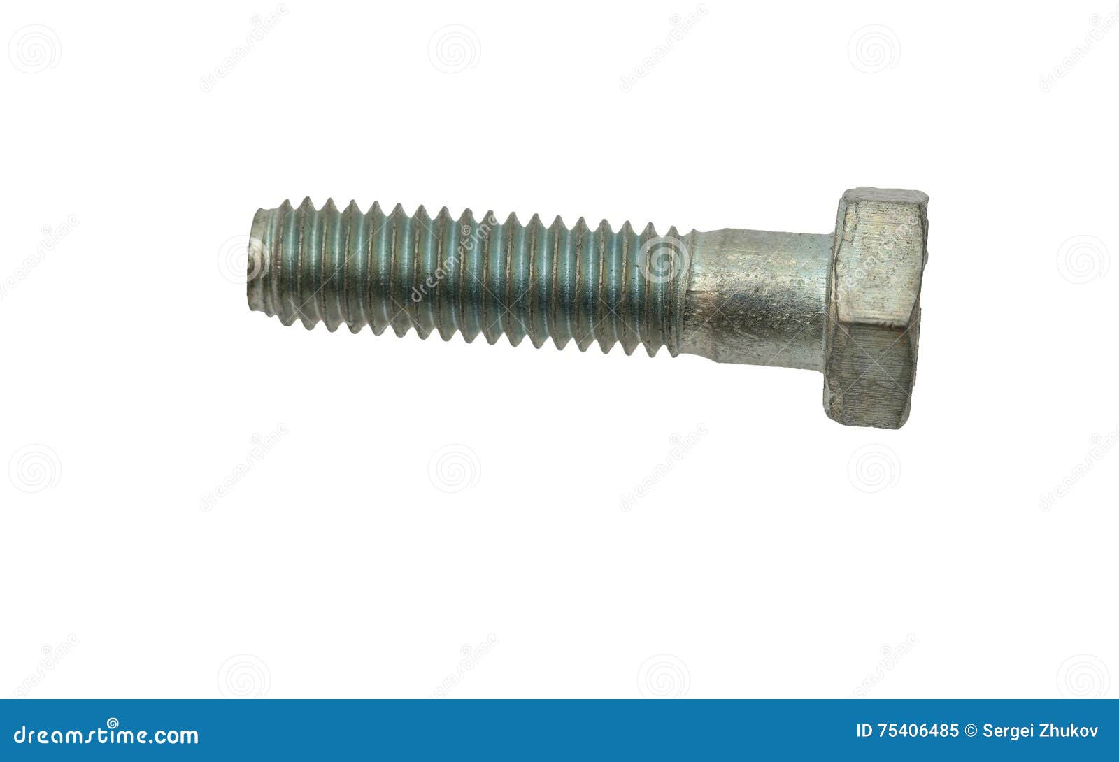 New and Clean Single Bolt Isolated on White Stock Image - Image of ...