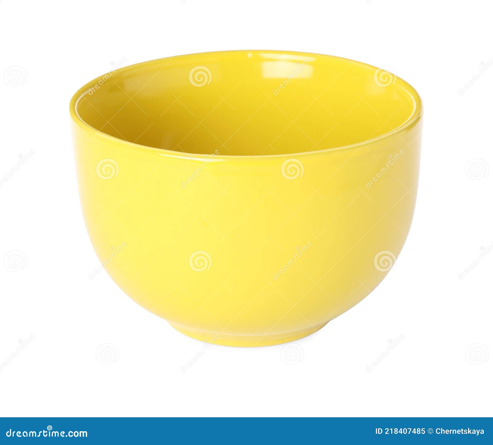 New Clean Yellow Bowl Isolated on White Stock Image - Image of material ...