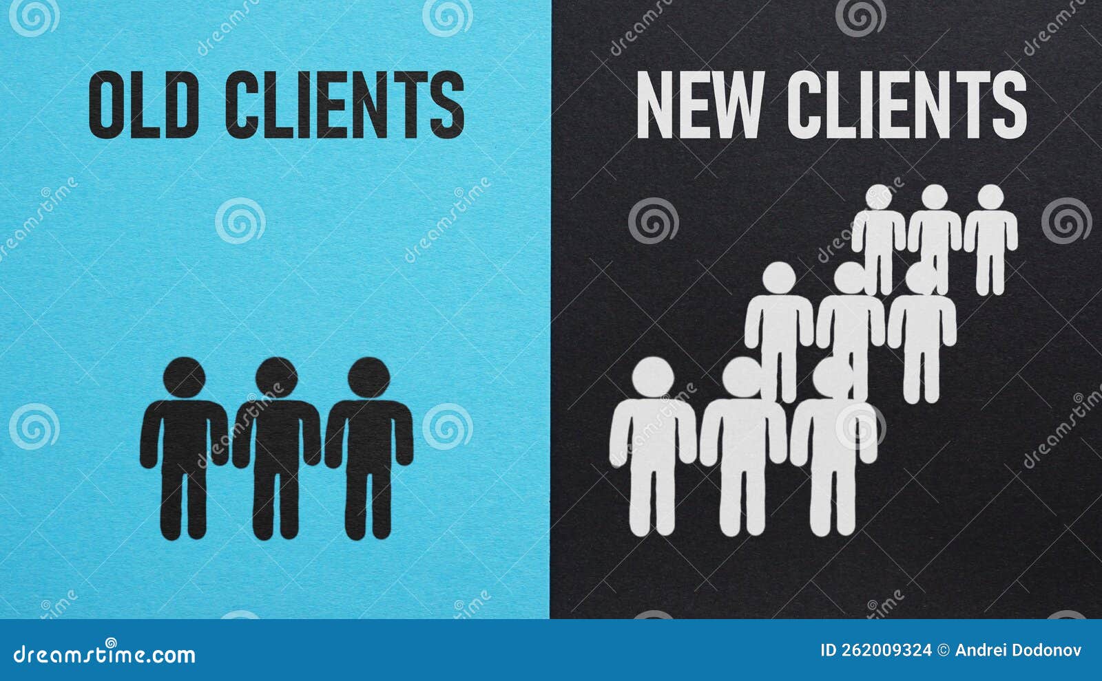 New Clients or Old Clients are Shown Using the Text Stock Photo - Image ...