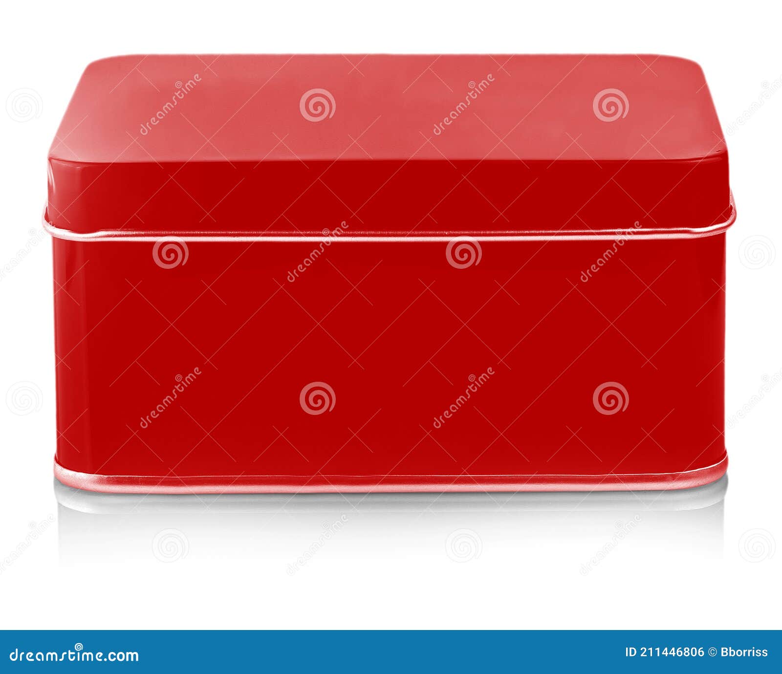 New Closed Empty Red Metal Box Close-up Stock Photo - Image of black ...