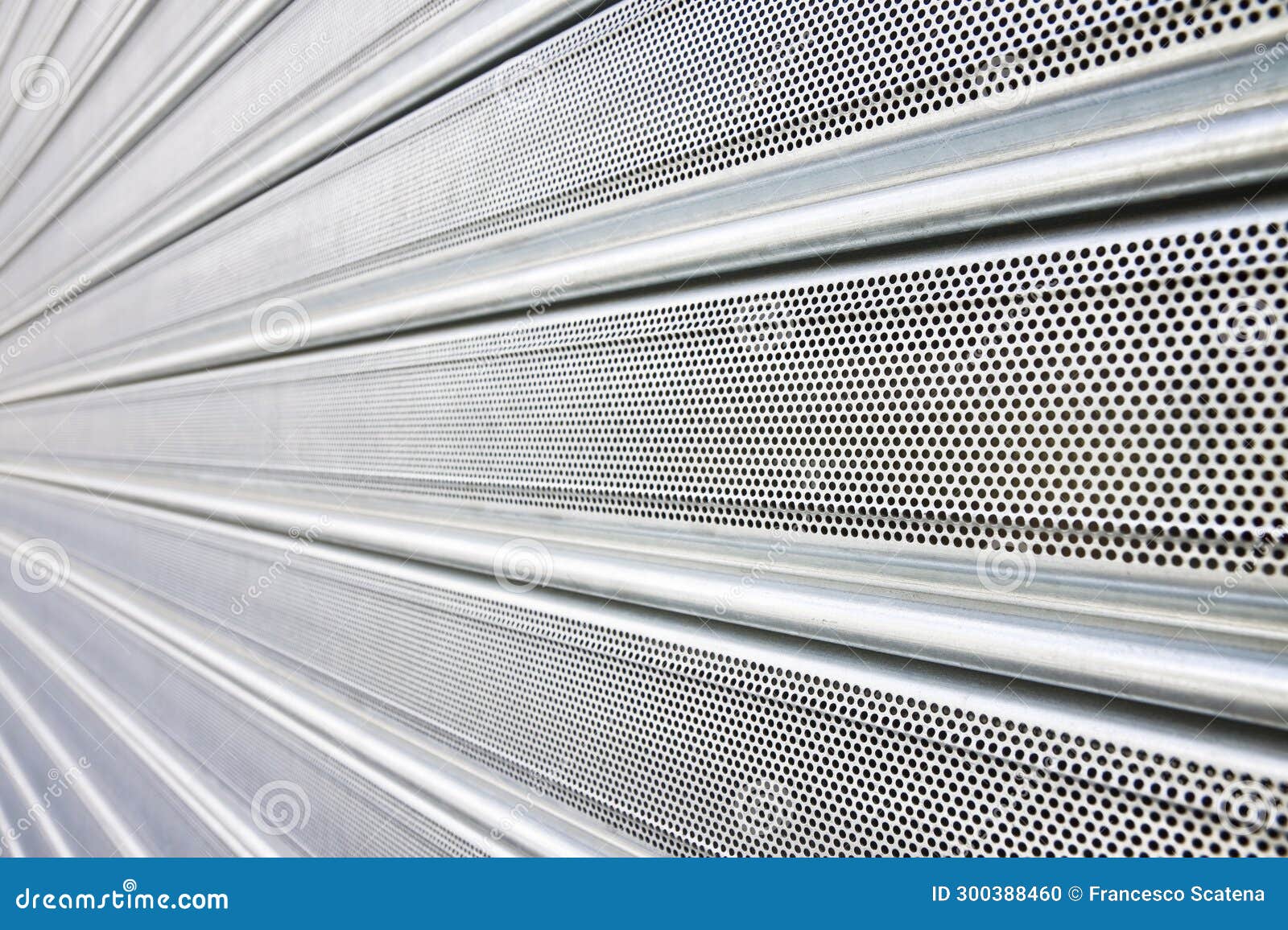 New Closed Metallic Shutter Door with Perforated Sheet Stock Photo ...