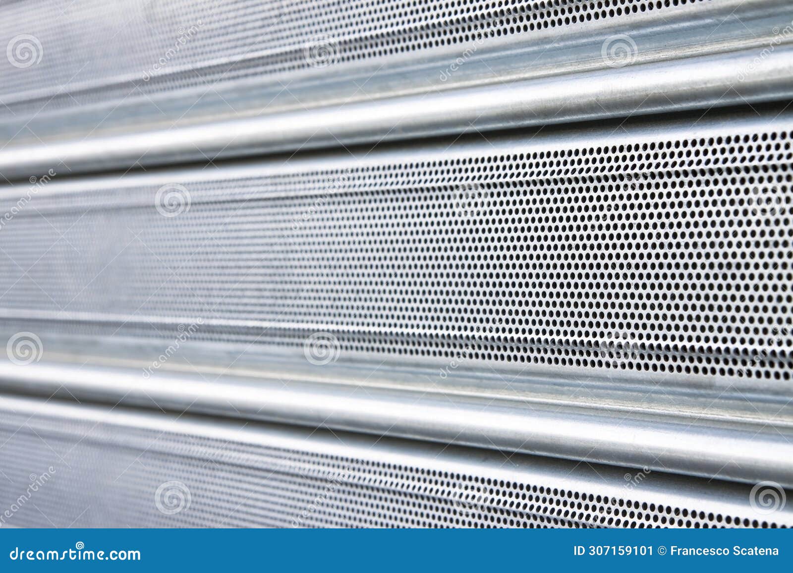 New Closed Metallic Shutter Door with Perforated Sheet Stock Image ...