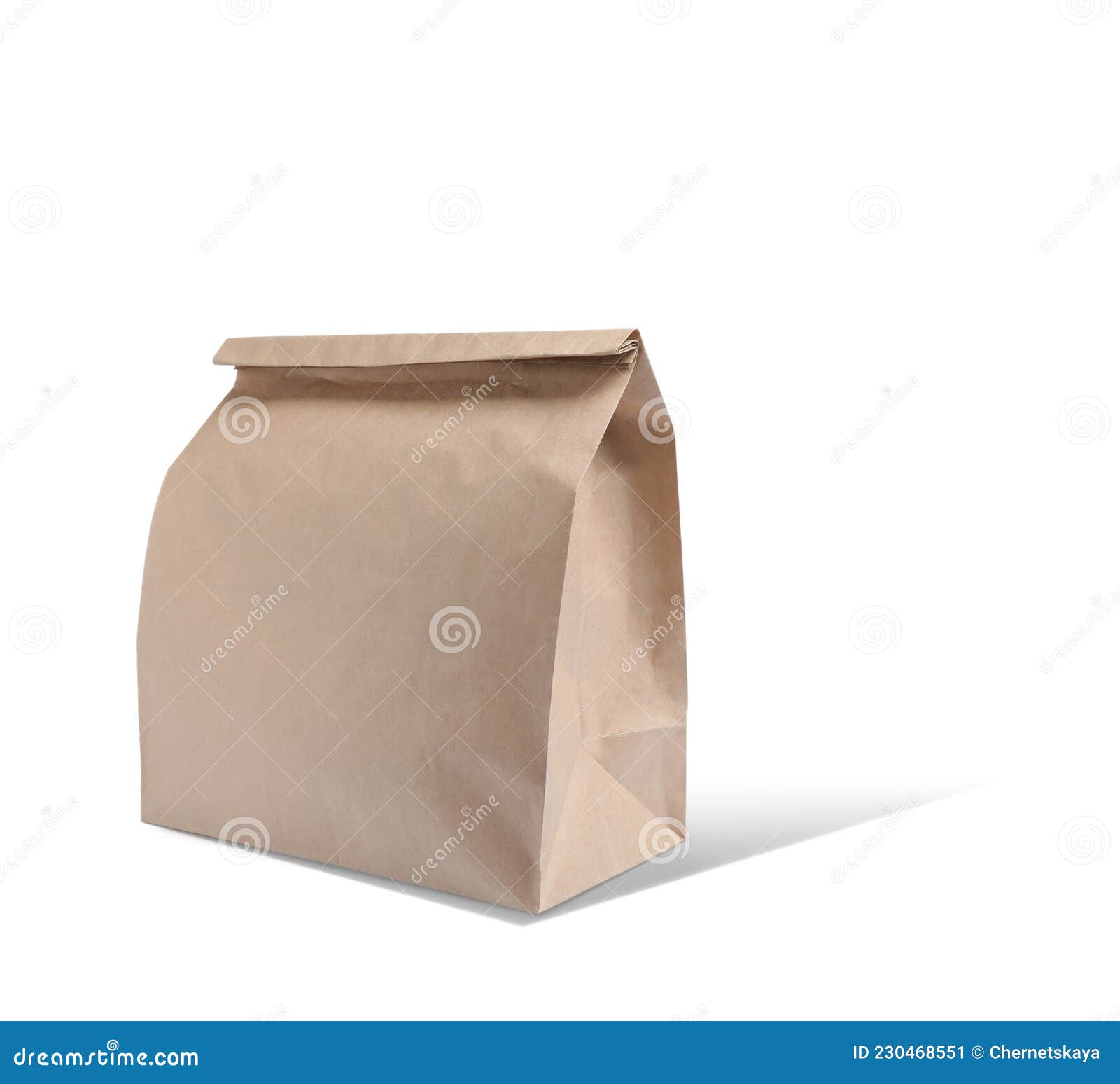 New Closed Paper Bag on White Background Stock Image - Image of ...