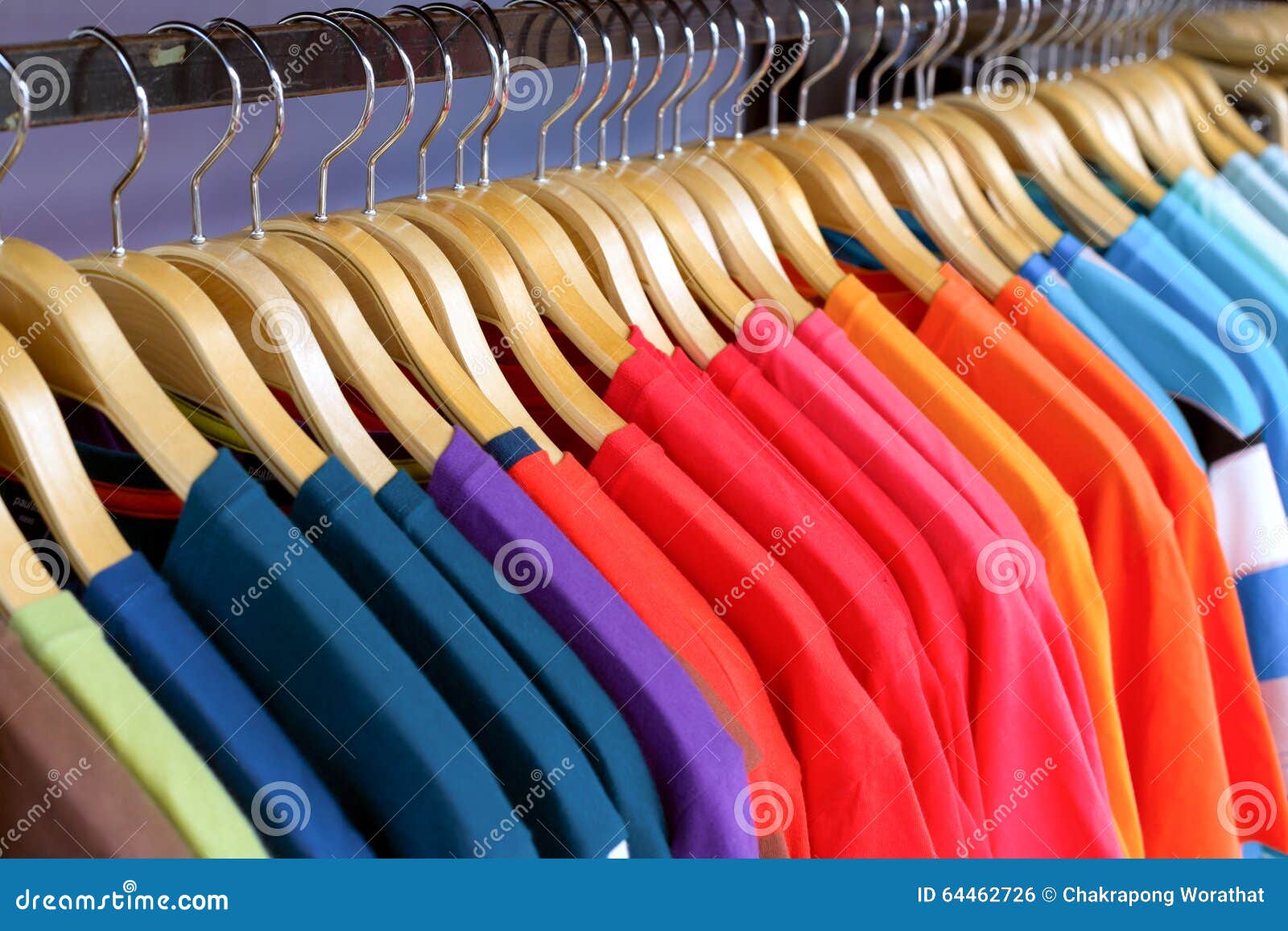 New Clothes Colorful in a Shop Store. Stock Photo - Image of color ...