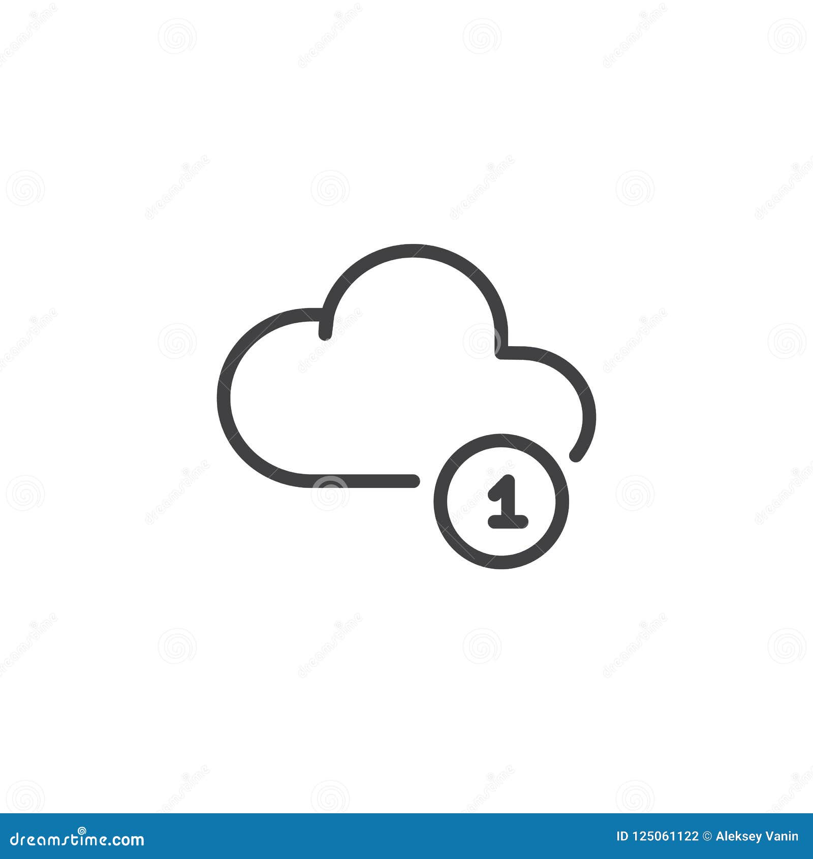 New Cloud Notification Outline Icon Stock Vector - Illustration of ...