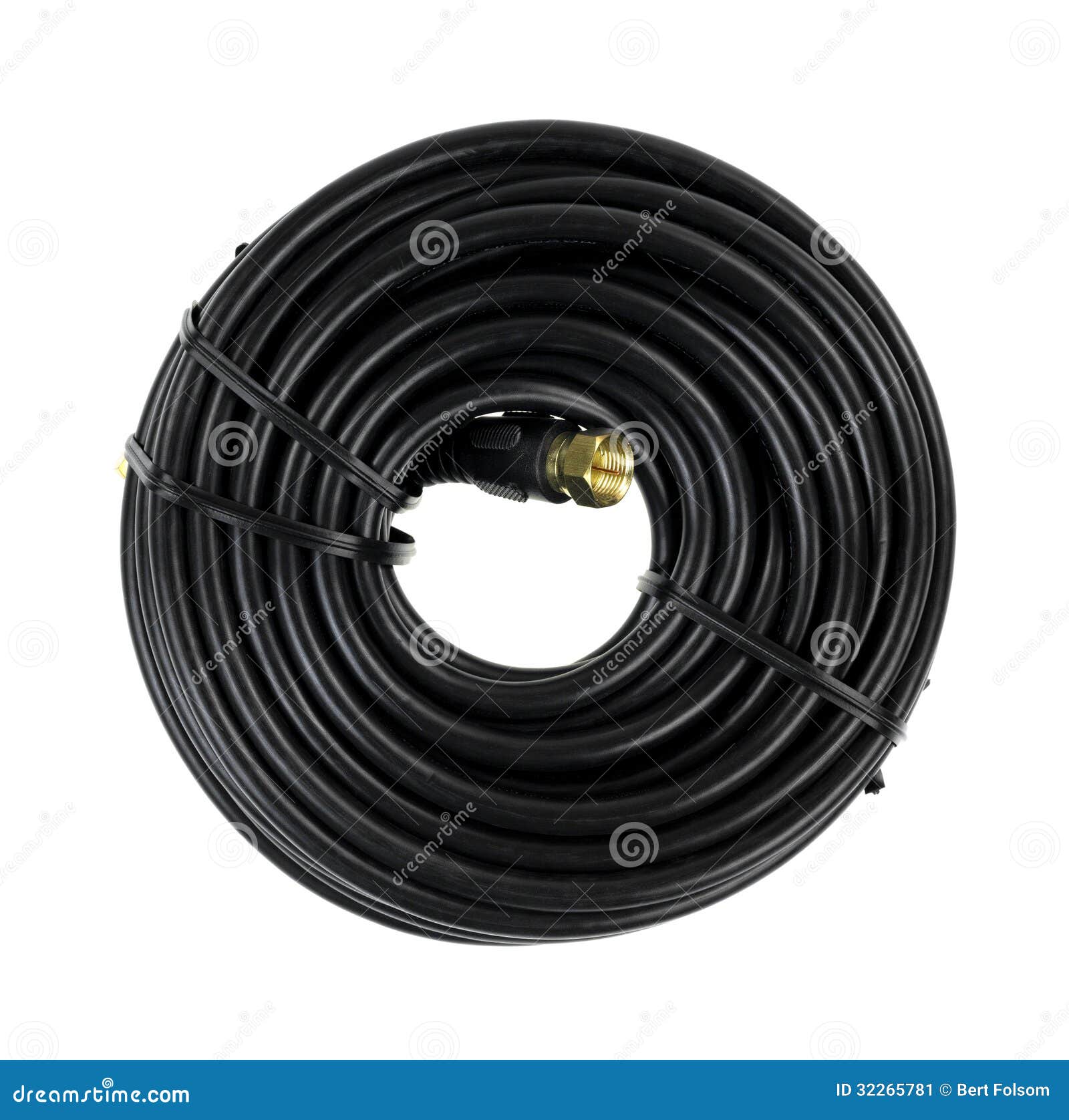 New coiled coaxial cable stock image. Image of connection - 32265781