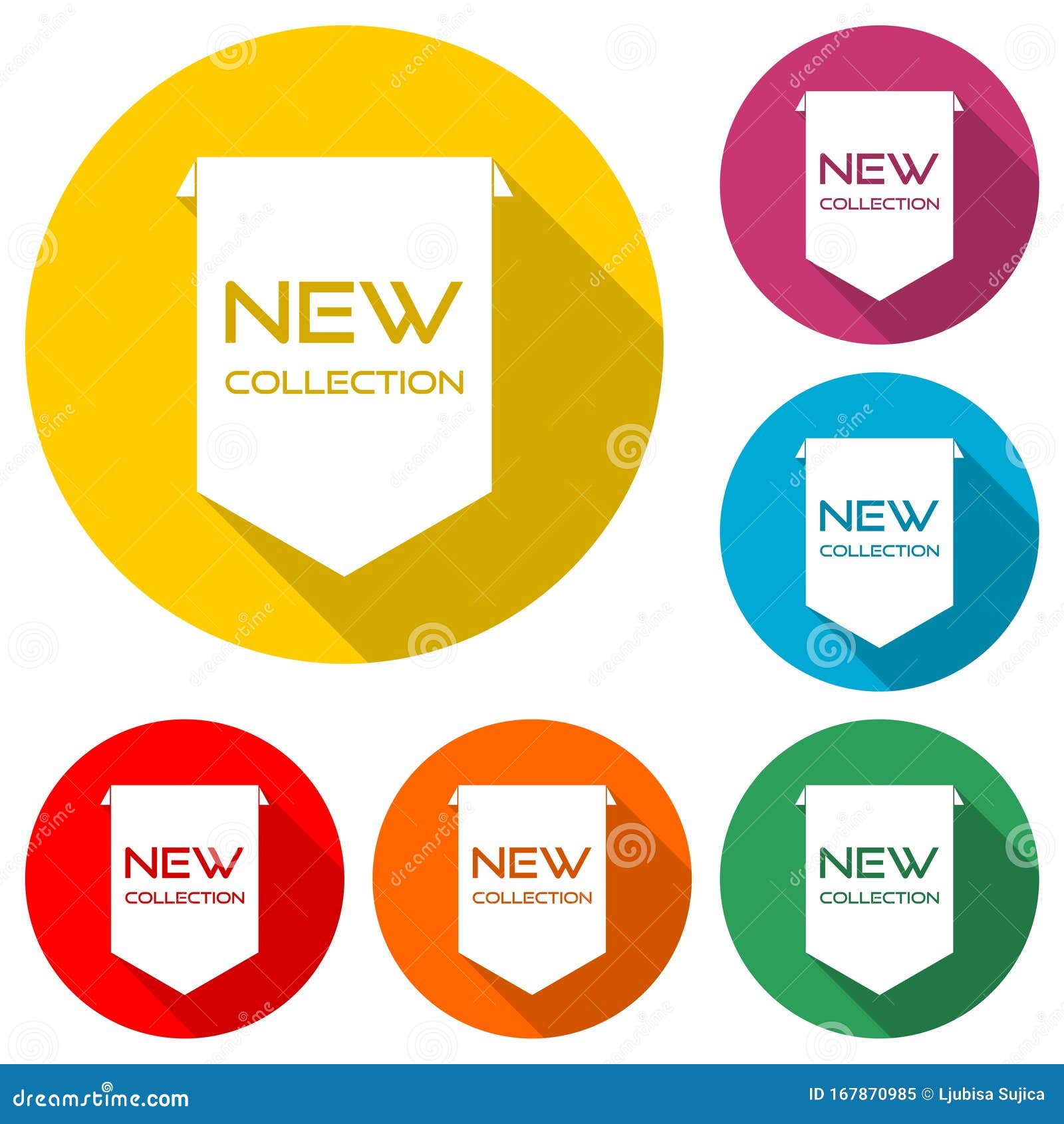 New Collection Icon with Long Shadow Stock Vector - Illustration of ...