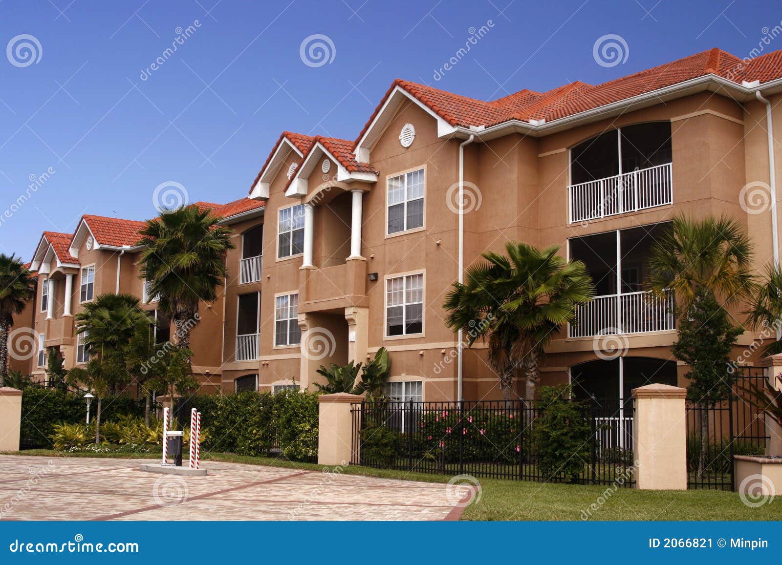New colorful condos stock image. Image of cotta, roofs - 2066821