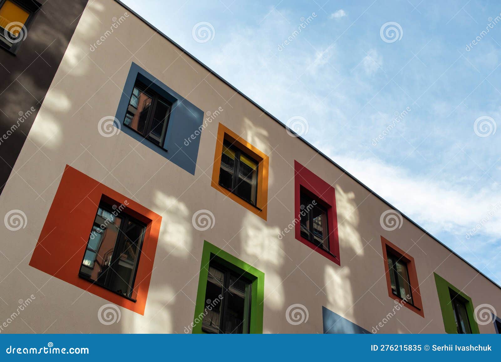 New Colorful Modern Building. Stock Image - Image of glass, cityscape ...
