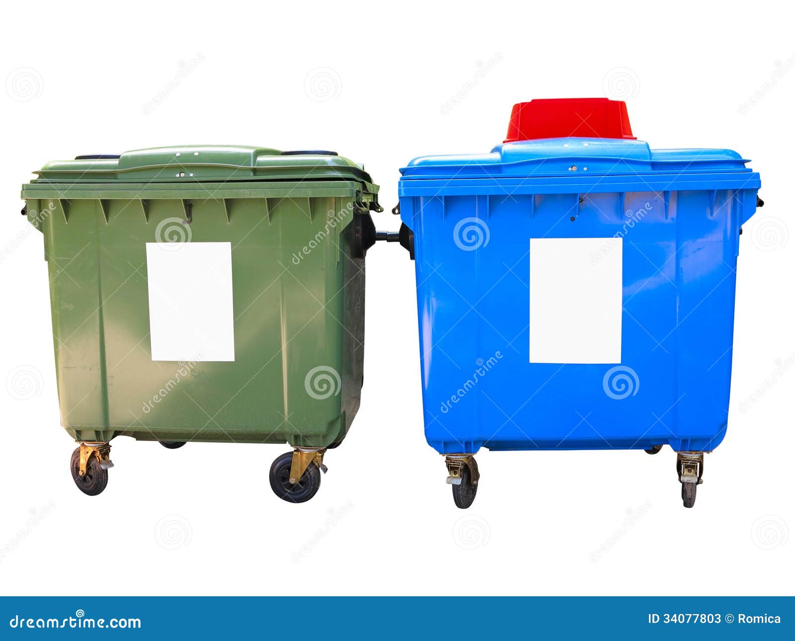 New Colorful Plastic Garbage Containers Isolated Over White Stock Image ...