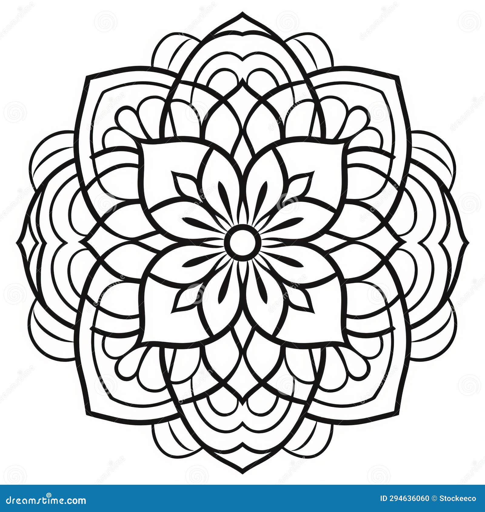 Mandala Coloring Pages Beautiful Flower Patterns For Adults Stock Illustration Illustration