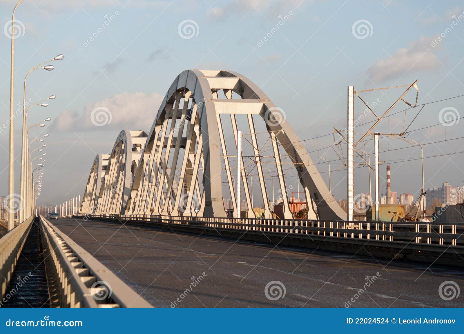 New Combined Road-railway Bridge in Kyiv Stock Photo - Image of ...