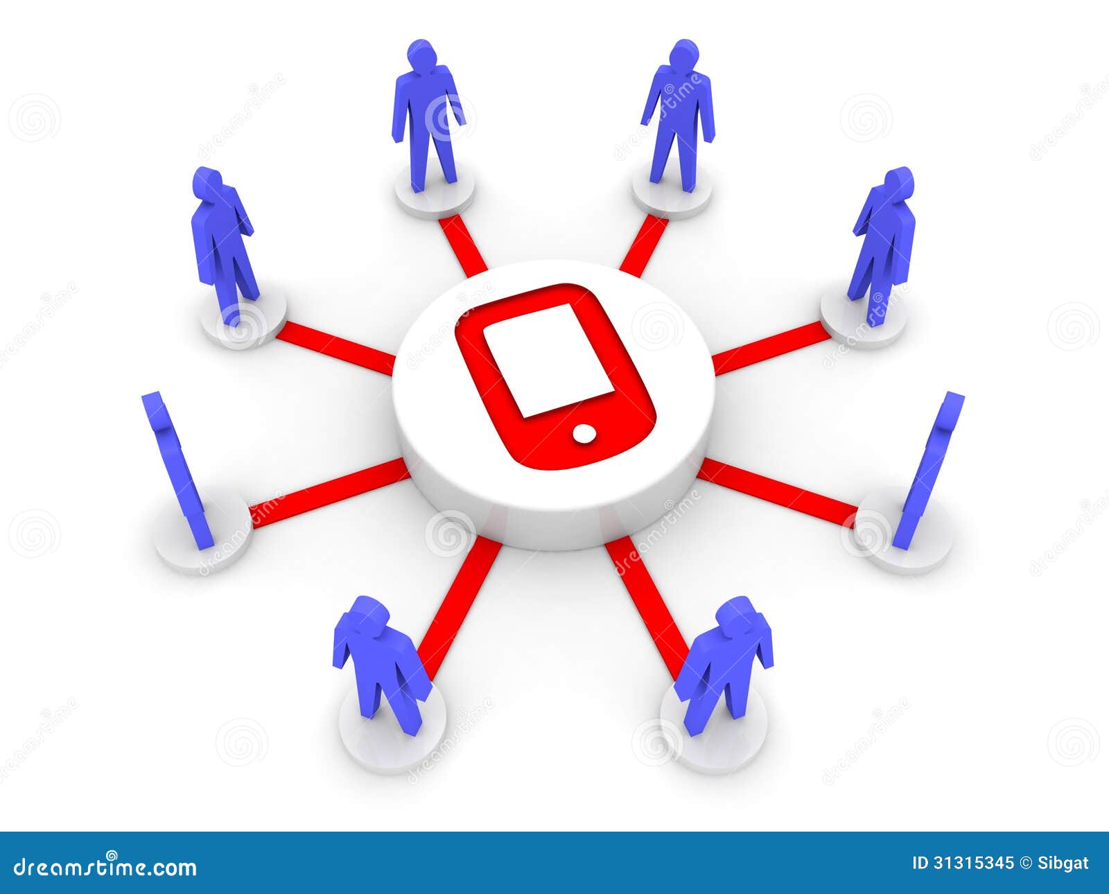 New Communication Technology Connect People. Stock Illustration ...