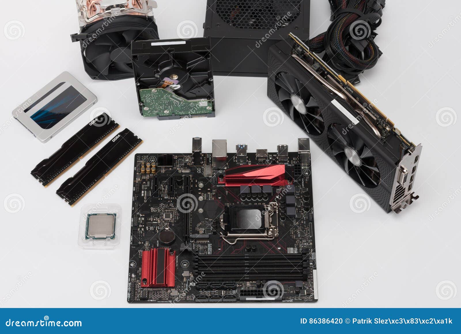New Components for Building Desktop PC Stock Photo - Image of mainboard ...